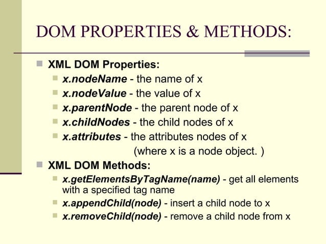 Understanding XML DOM | PPT | Web Design and HTML | Internet
