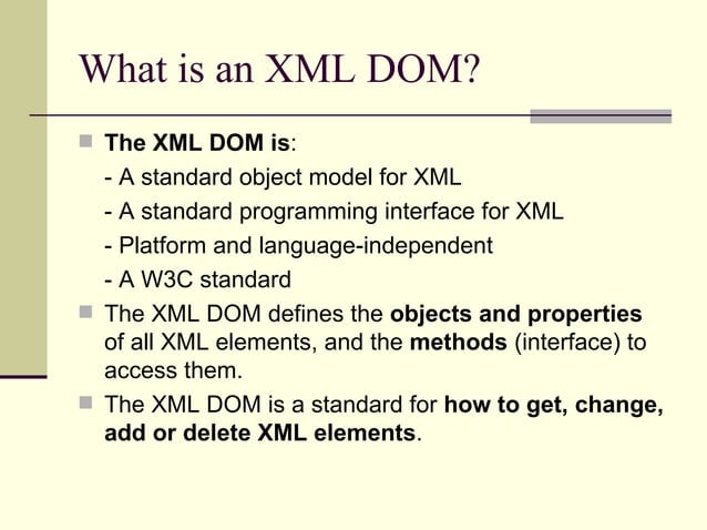 Understanding XML DOM | PPT | Web Design and HTML | Internet