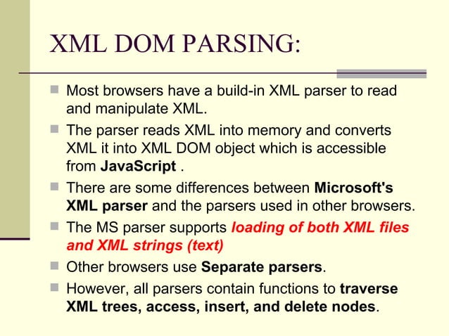 Understanding XML DOM | PPT | Web Design and HTML | Internet
