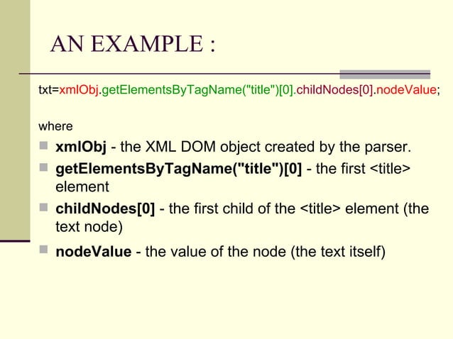 Understanding Xml Dom Ppt