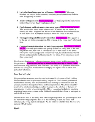 Understanding Young Men Challenges in Our Society | PDF