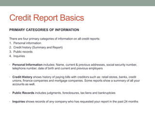 Understanding your credit report | PPTX | Credit Cards | Personal Debt