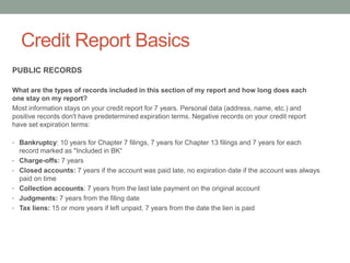 Understanding your credit report | PPTX | Credit Cards | Personal Debt