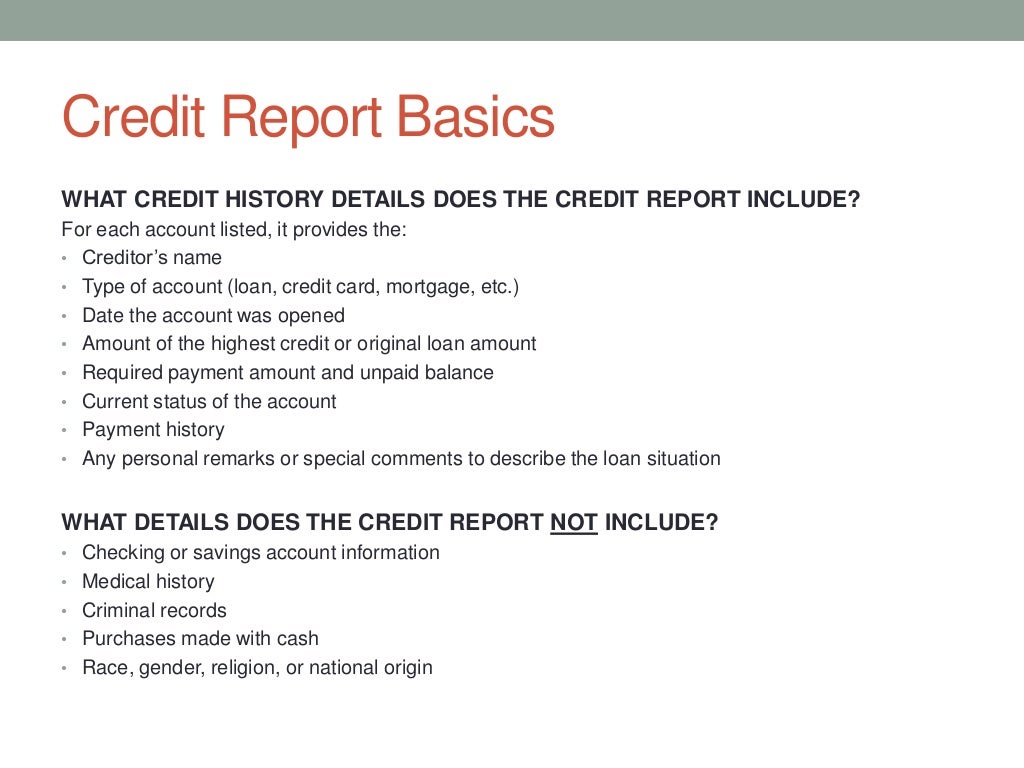 Understanding your credit report