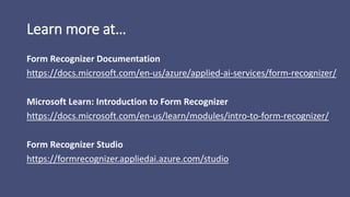 Understanding your documents with Form Recognizer.pptx | Desktop Publishing | Computer Software ...