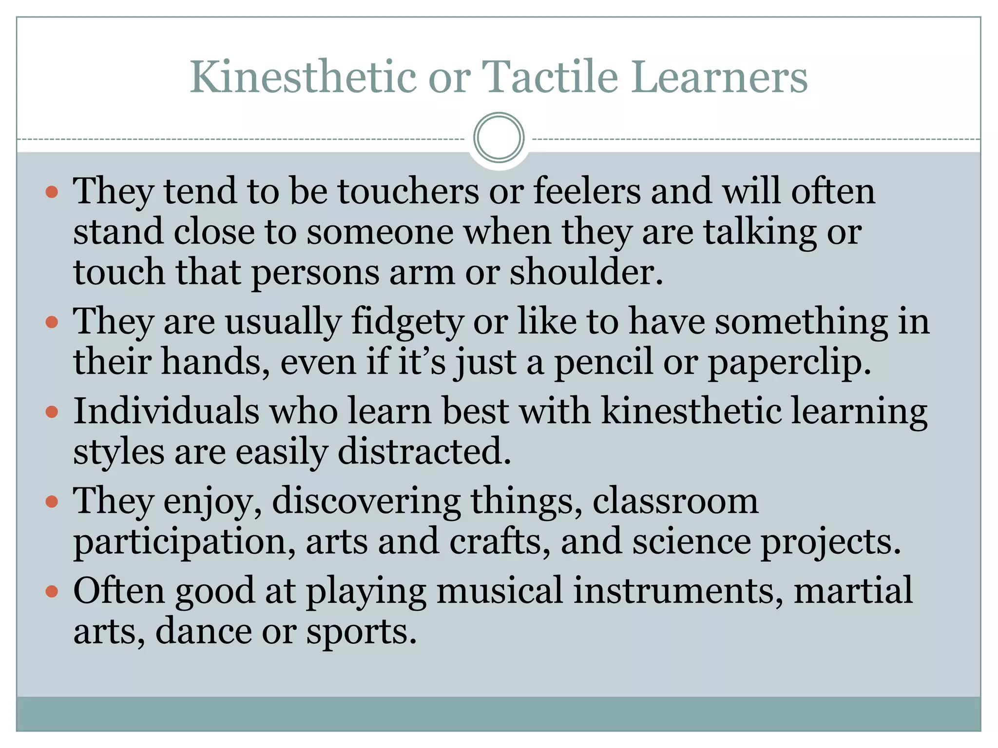 Understanding your learning styles | PPTX