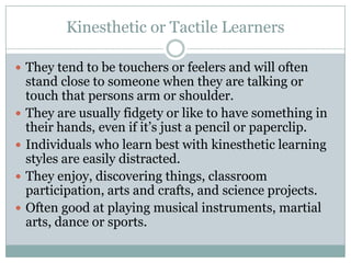 Understanding your learning styles | PPTX