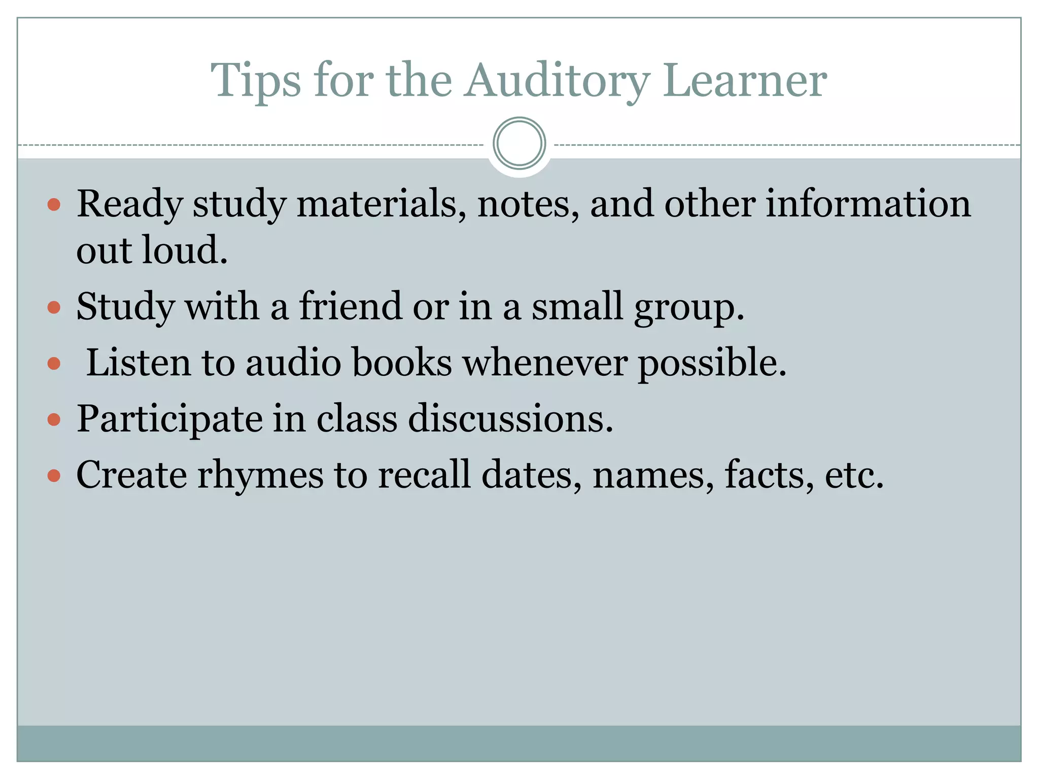 Understanding your learning styles 2 | PPT