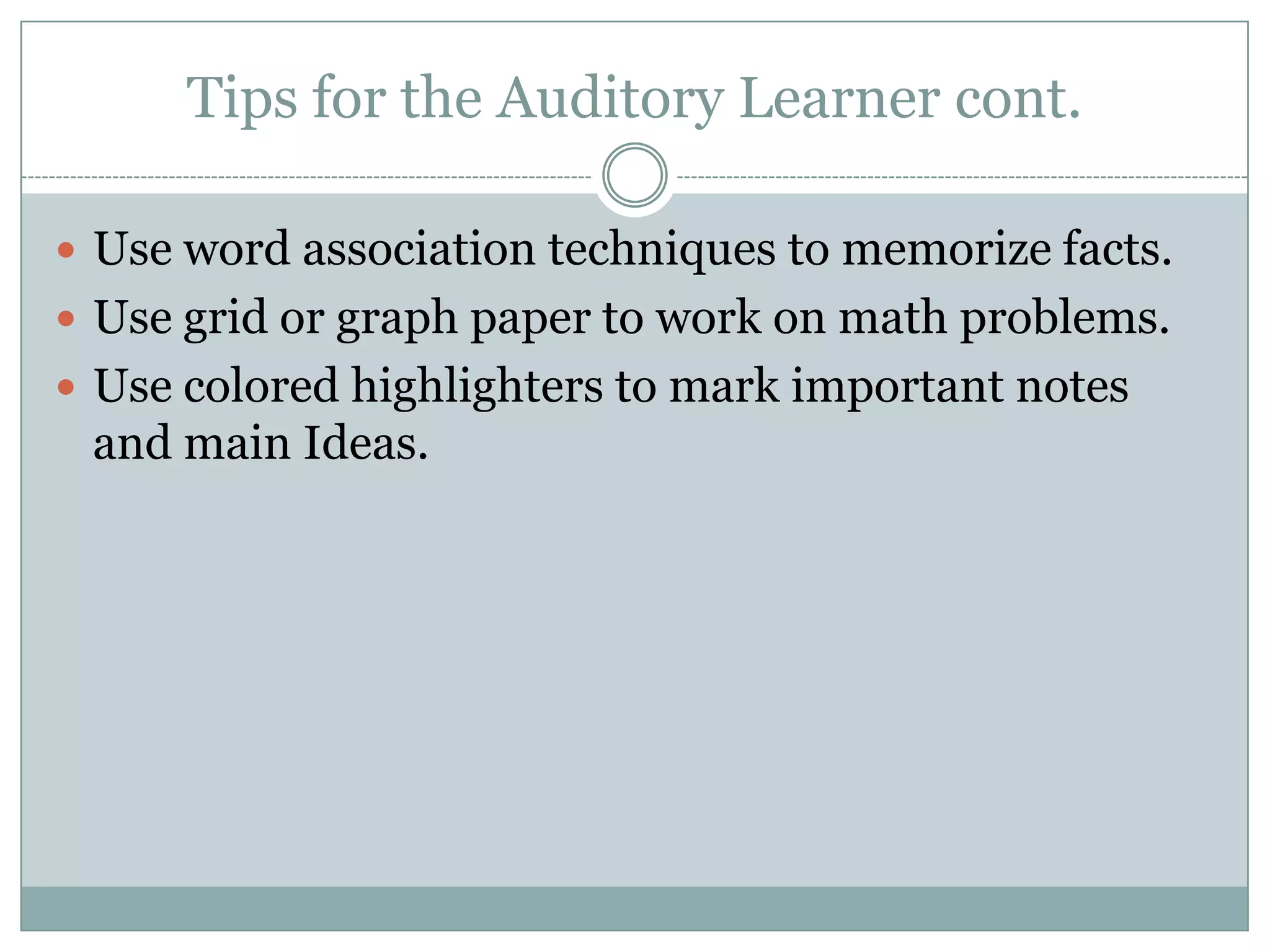 Understanding your learning styles 2 | PPT