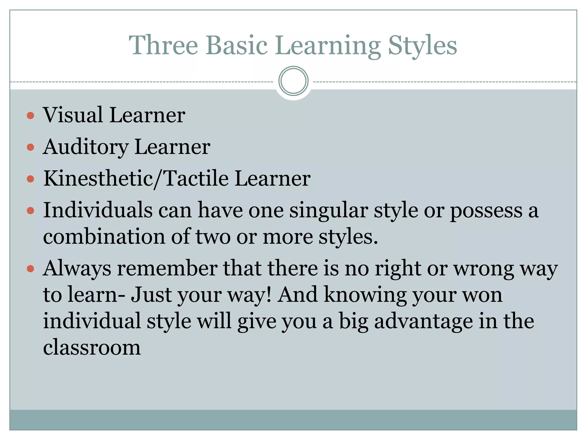 Understanding your learning styles 2 | PPT