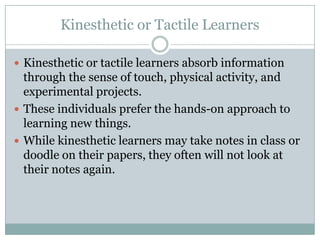 Understanding your learning styles 2 | PPT