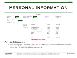 Understanding your paycheck powerpoint presentation 1.13.1 | PPT