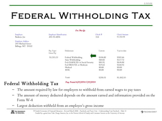 Understanding your paycheck powerpoint presentation 1.13.1 | PPT
