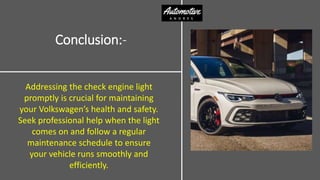 Understanding Your Volkswagen's Check Engine Light Common Causes and ...