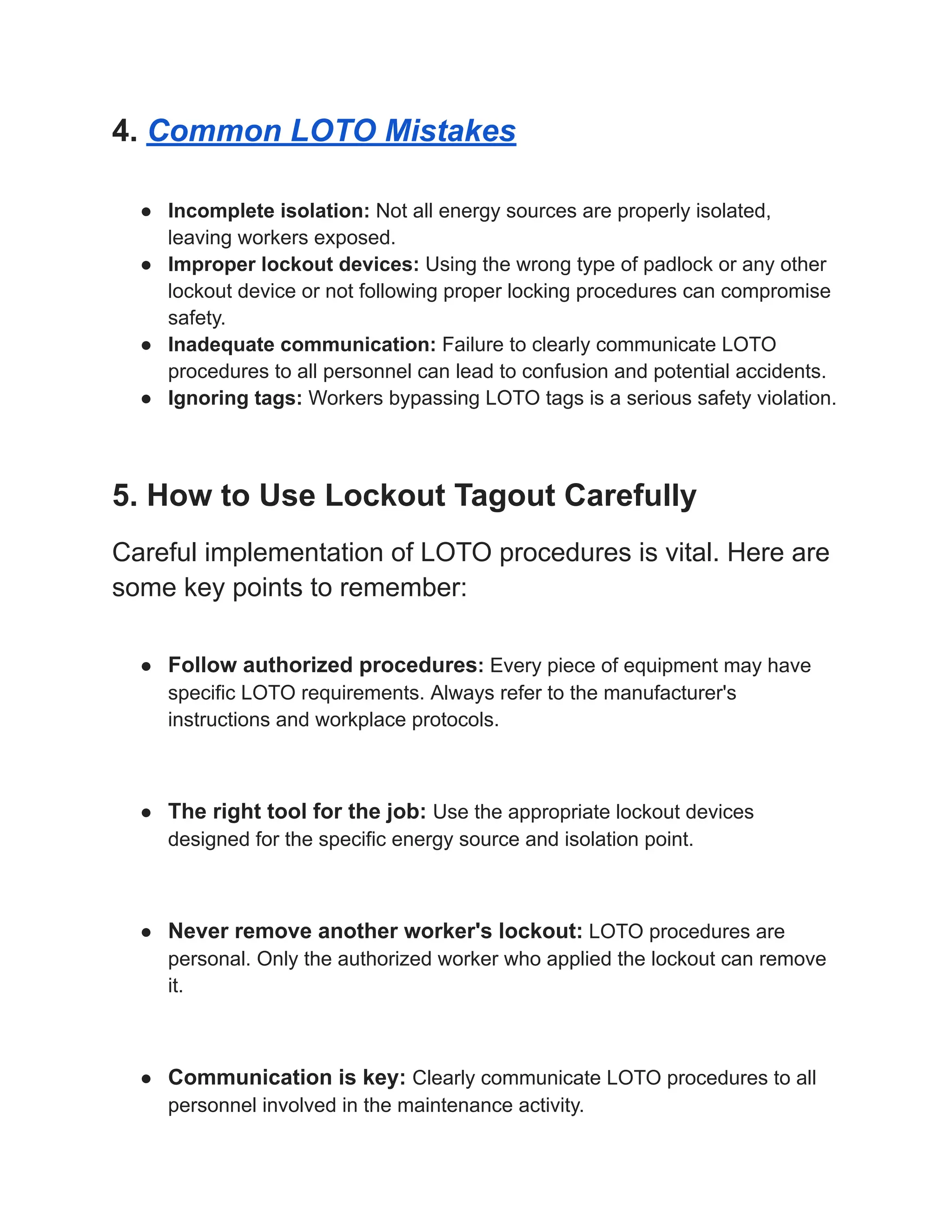 Understand Lockout Tagout (LOTO) Completely | PDF