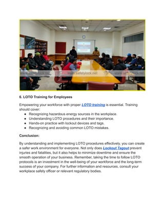 Understand Lockout Tagout (LOTO) Completely | PDF