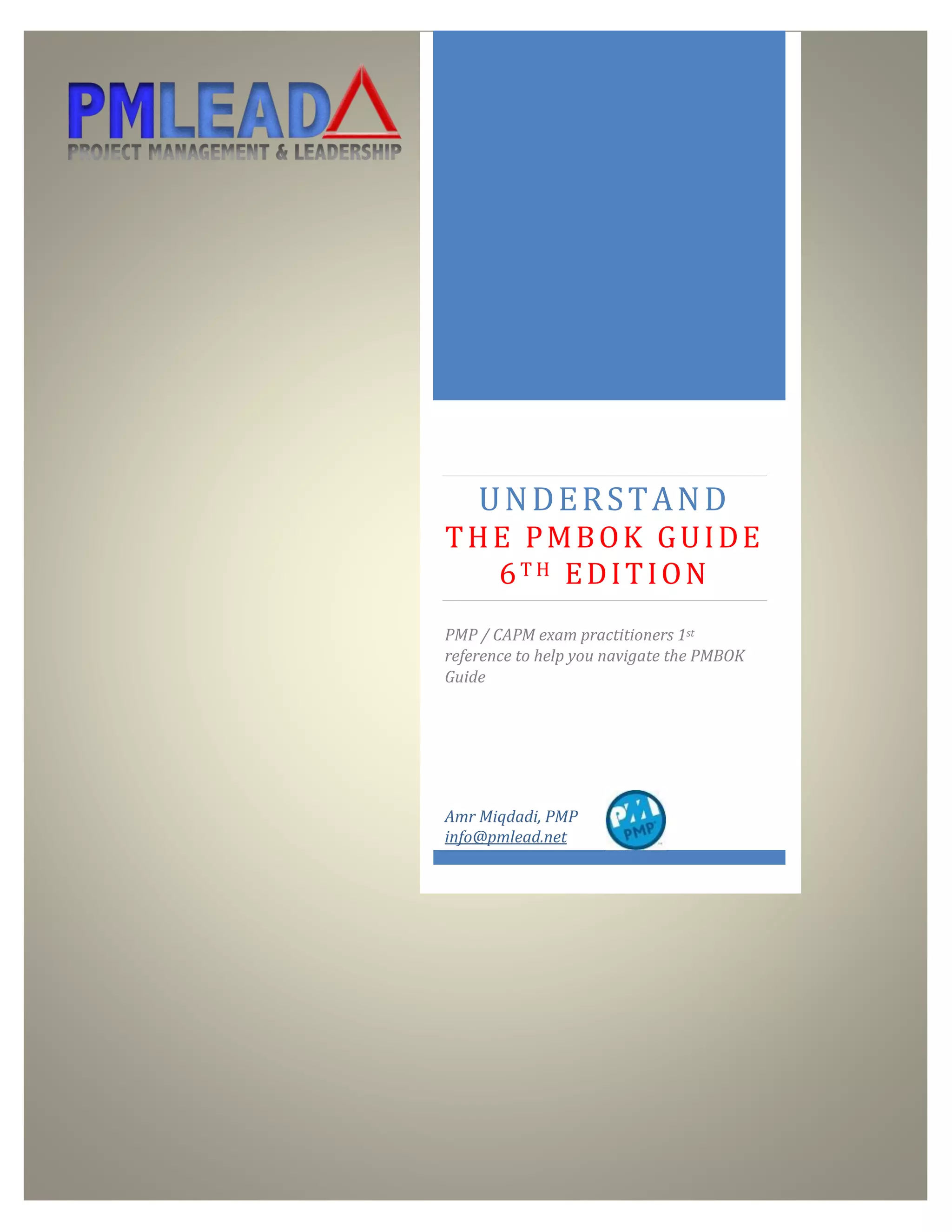 Understand PMBOK 6TH GUIDE | PDF