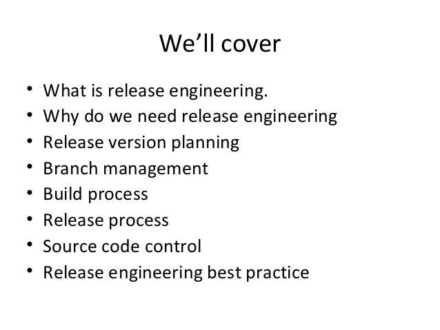 Understand release engineering