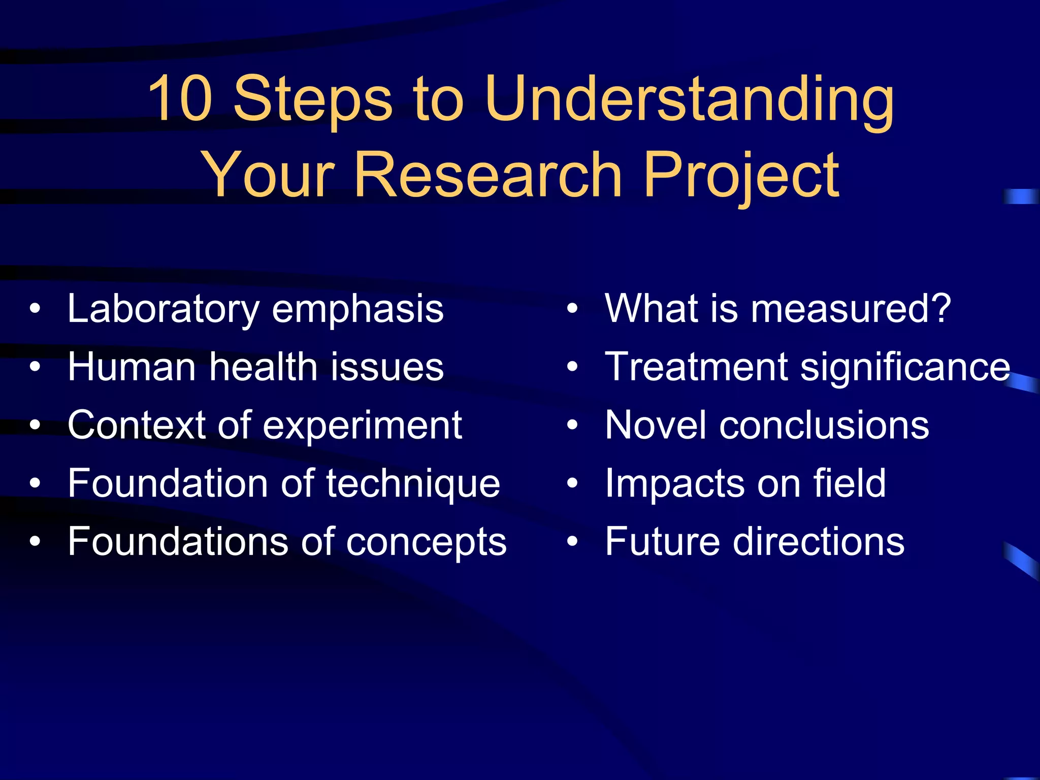 10 Steps to Understand Research Project | PPT