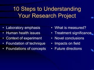 10 Steps to Understand Research Project | PPT