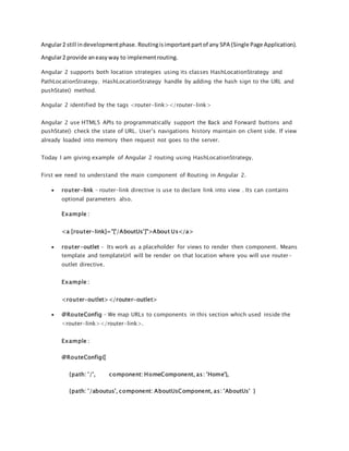 Understand routing in angular 2 | PDF