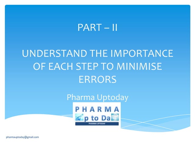Understand the importance of each step to minimise Laboratory errors ...