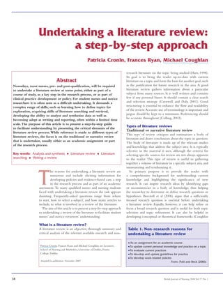 Undertaking a Literature Review: A Step-by-Step Approach by Patricia ...