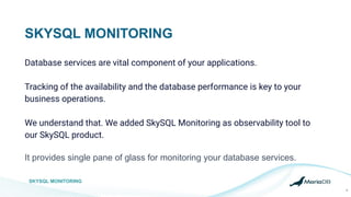 Under the hood: SkySQL monitoring | PDF | Databases | Computer Software and Applications