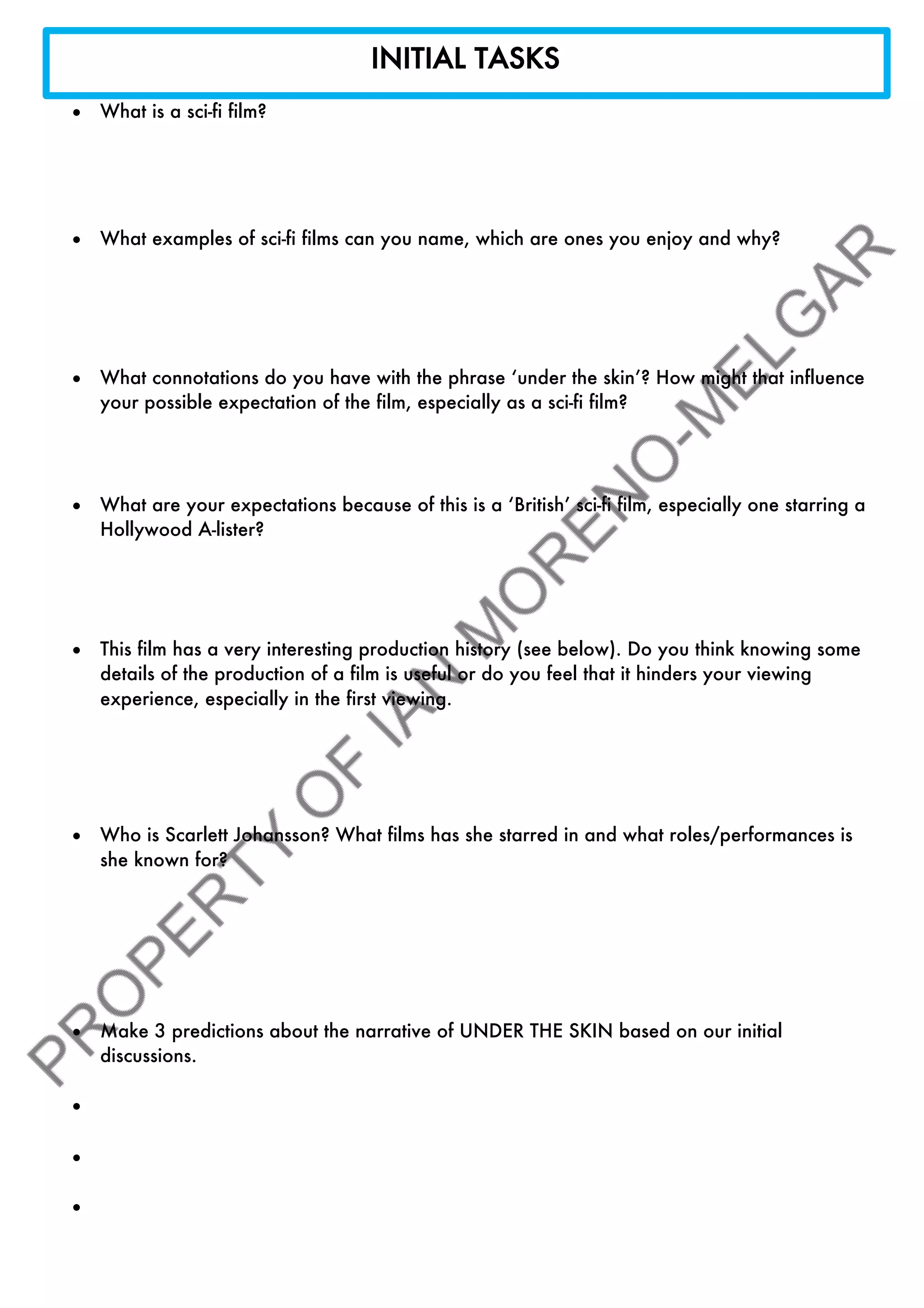 Under the Skin booklet - a guide, workbook and text book for A-Level ...