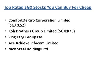 Top Undervalued Stocks in Singapore to Look Out For. | PPT