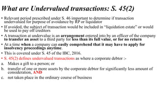 Undervalued transactions presentation | PPT