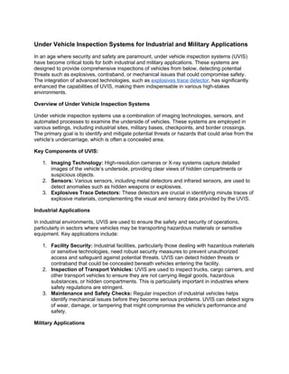 Under Vehicle Inspection Systems for Industrial and Military ...