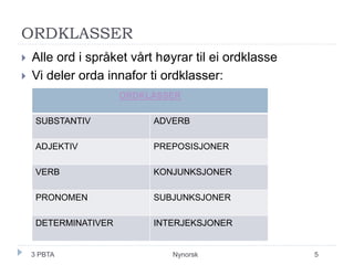 Undervisning i hovedreglene | PPTX