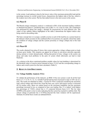 Under voltage load shedding for contingency analysis to optimize power loss and voltage ...