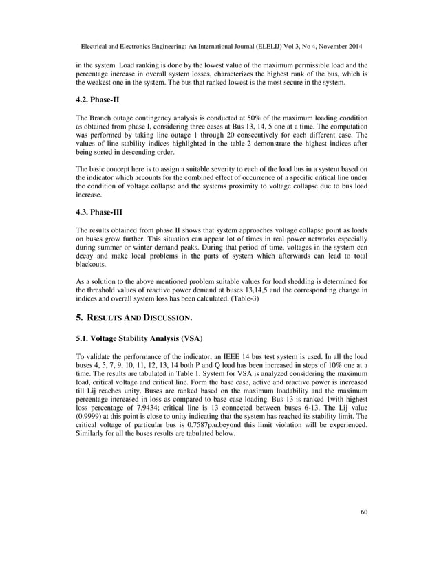 Under voltage load shedding for contingency analysis to optimize power loss and voltage ...