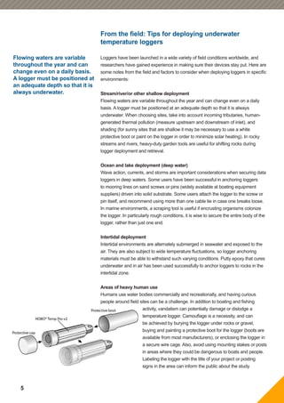 Underwater Temperature Loggers: Considerations for Selection and ...