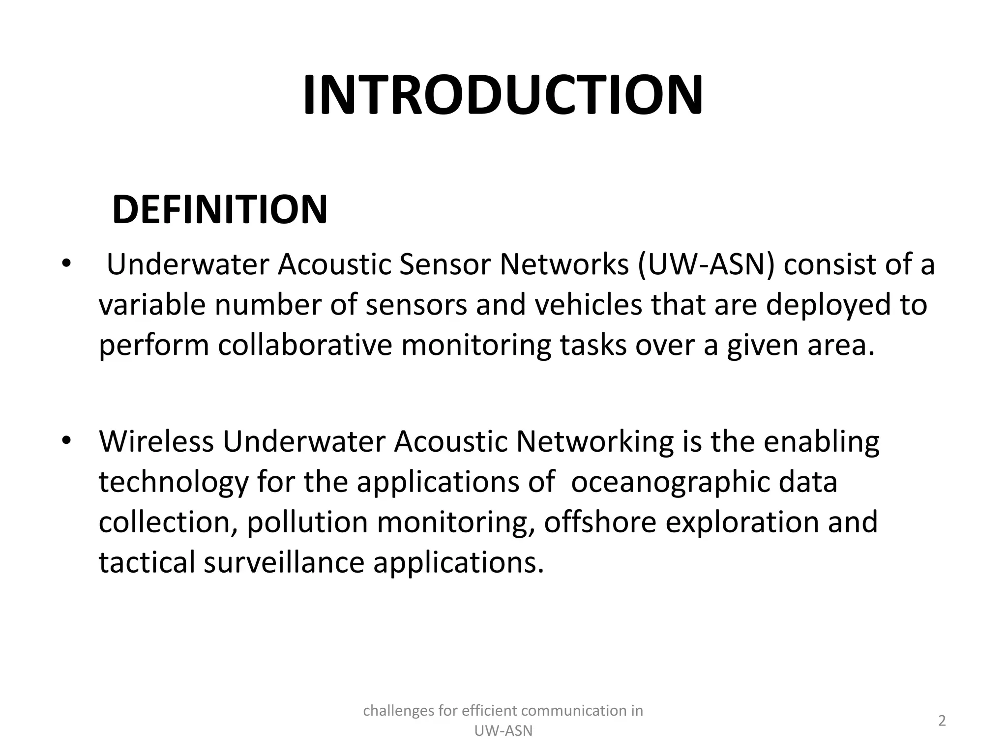 Underwater Acoustic Sensor Network Pptx
