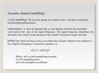 Underwater channel modelling | PPT