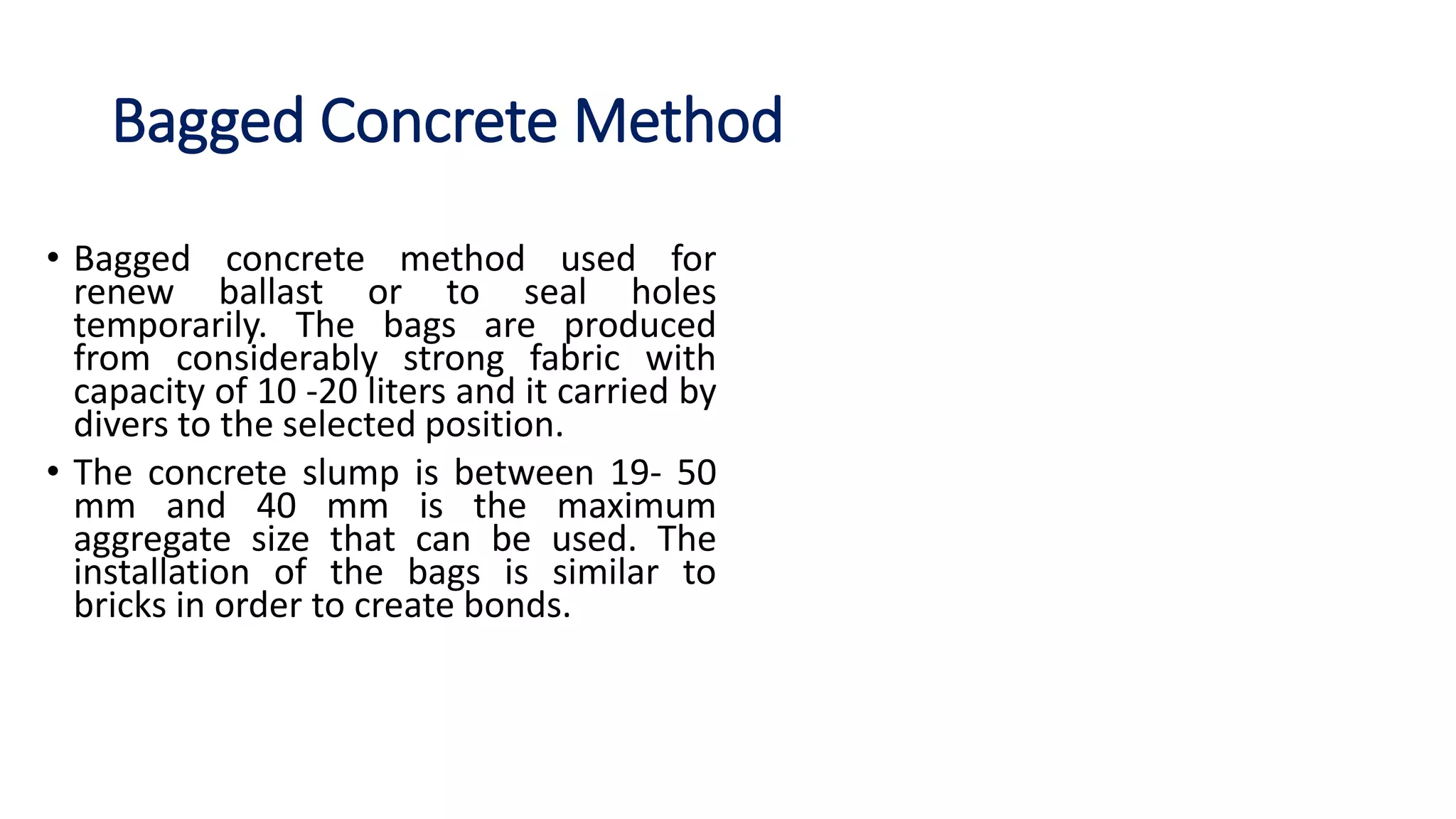 UNDERWATER CONCRETING TECHNIQUES | PPTX