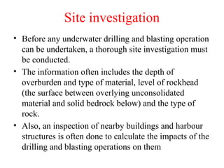 underwater Drilling & Blasting for infrastructure | PPTX