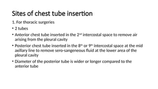 Surgical anatomy, chest mechanics and Underwater seal mechanics | PPTX