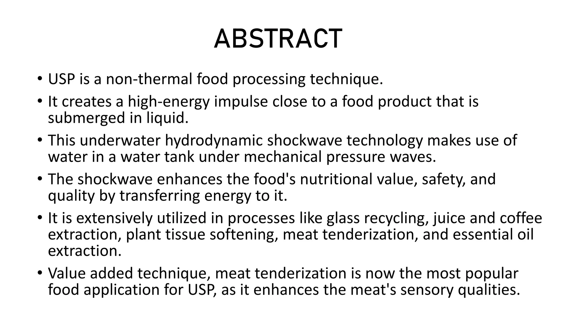 UNDERWATER SHOCKWAVE PROCESSING & APPLICATIONS | PPTX