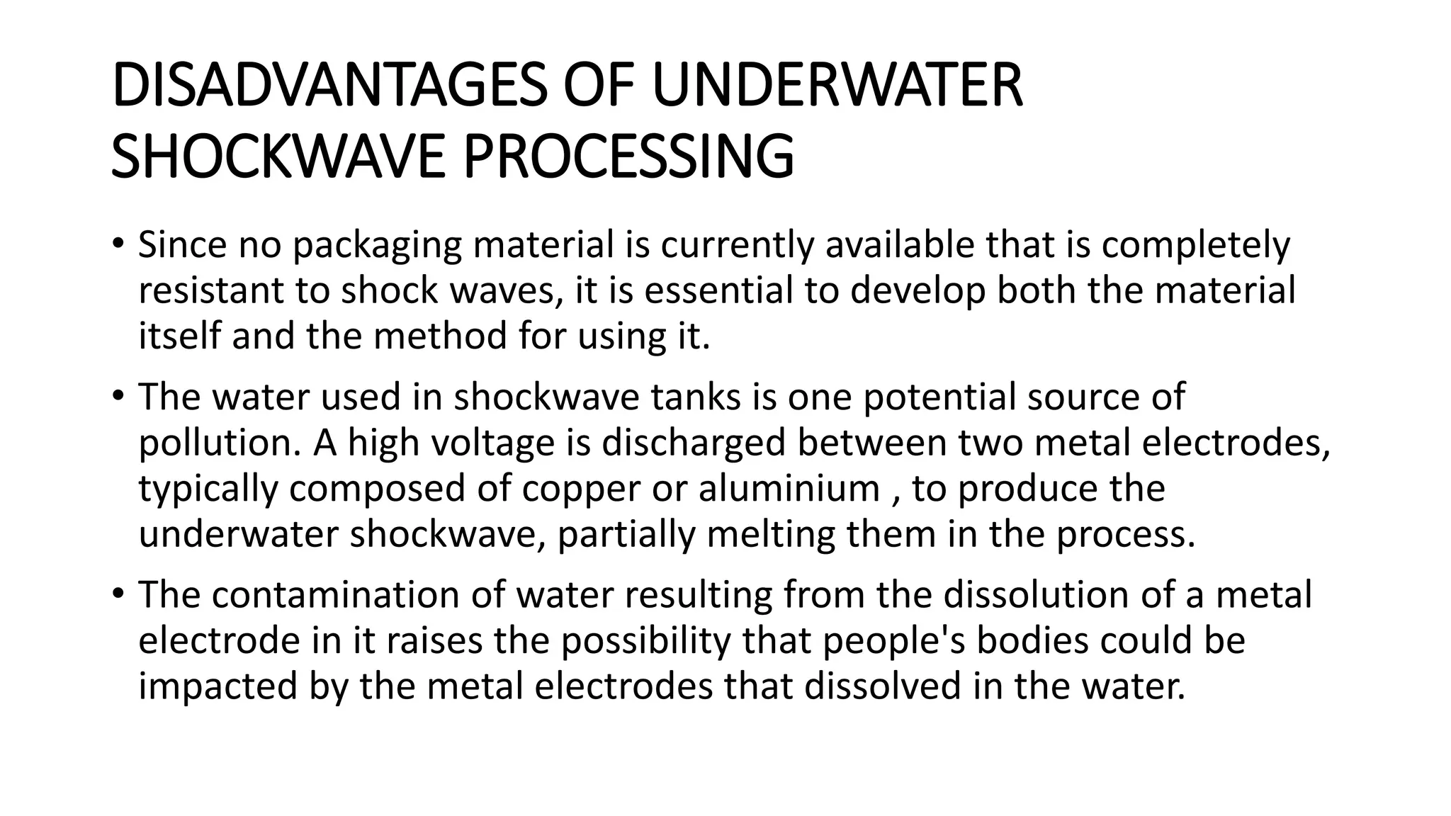UNDERWATER SHOCKWAVE PROCESSING & APPLICATIONS | PPTX