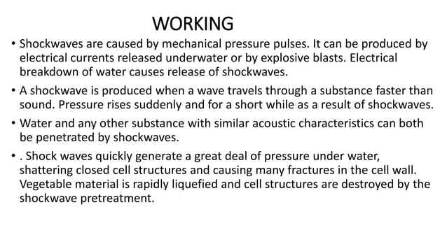 UNDERWATER SHOCKWAVE PROCESSING & APPLICATIONS | PPTX