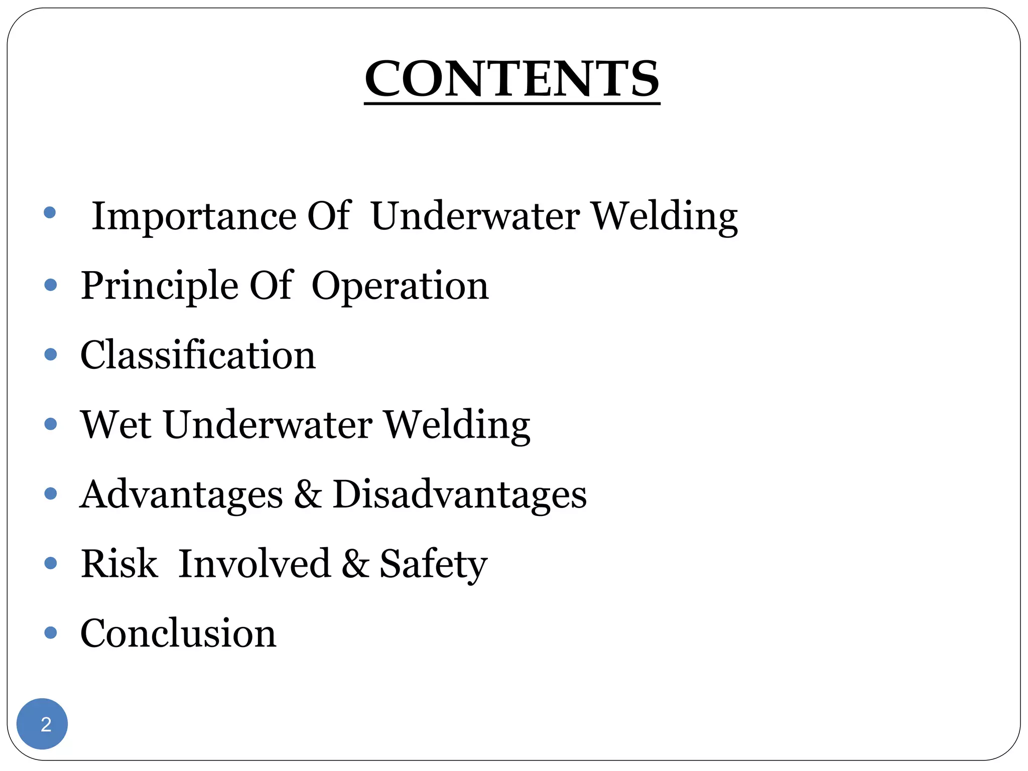 Under water welding | PPTX