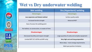 Underwater Wet Welding presentation | PPTX