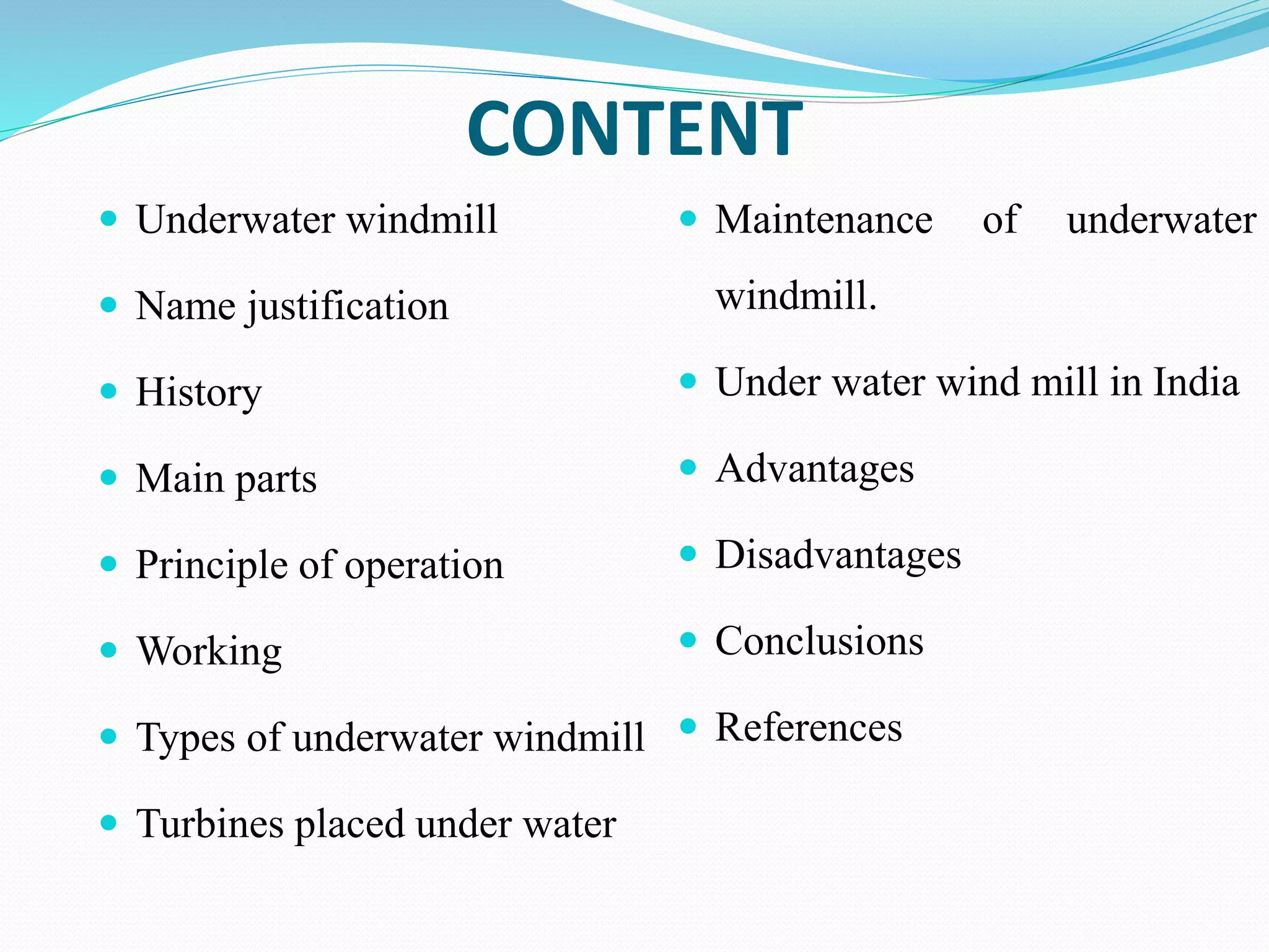 Underwater windmill | PPTX