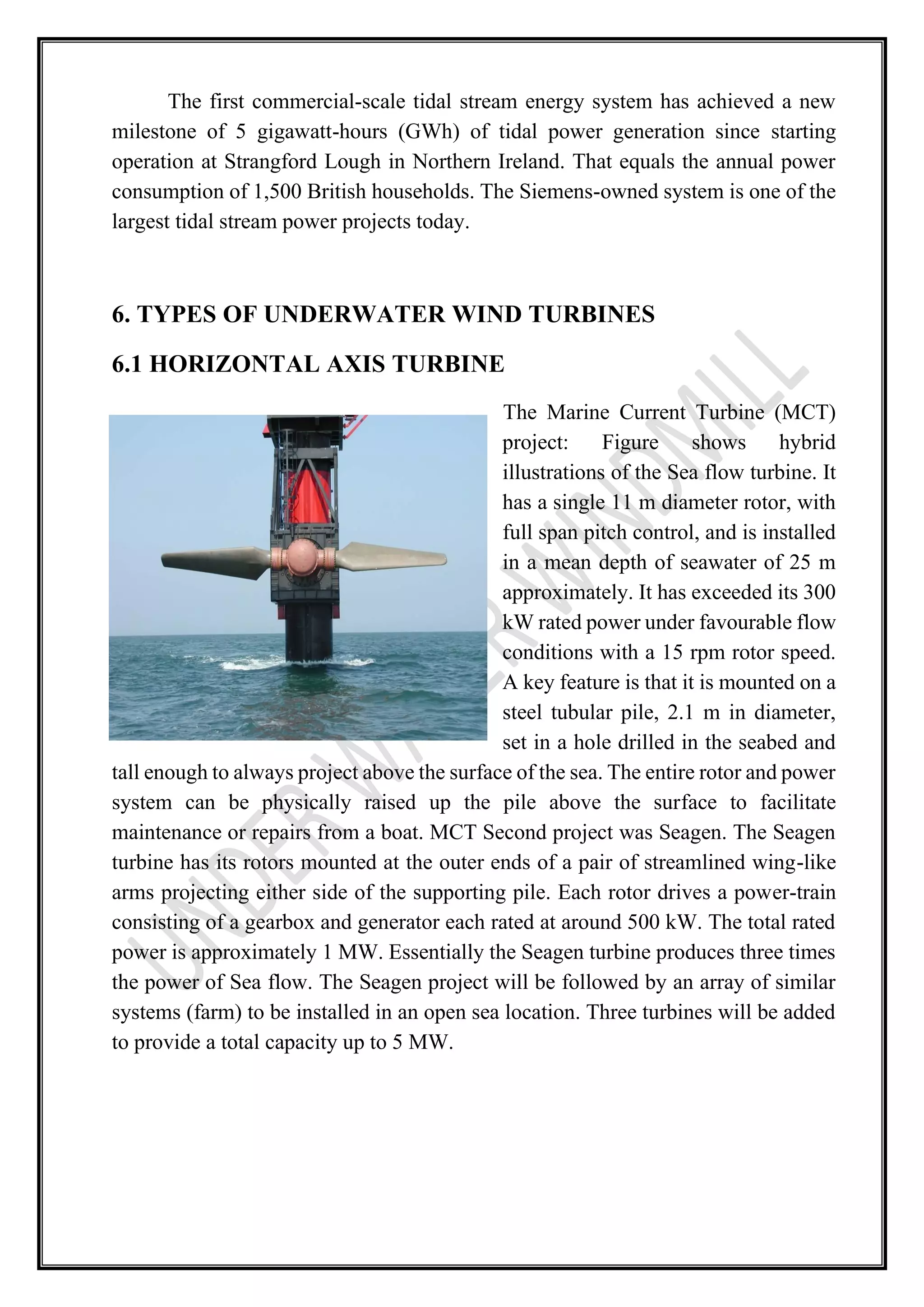 Under water windmill report | PDF