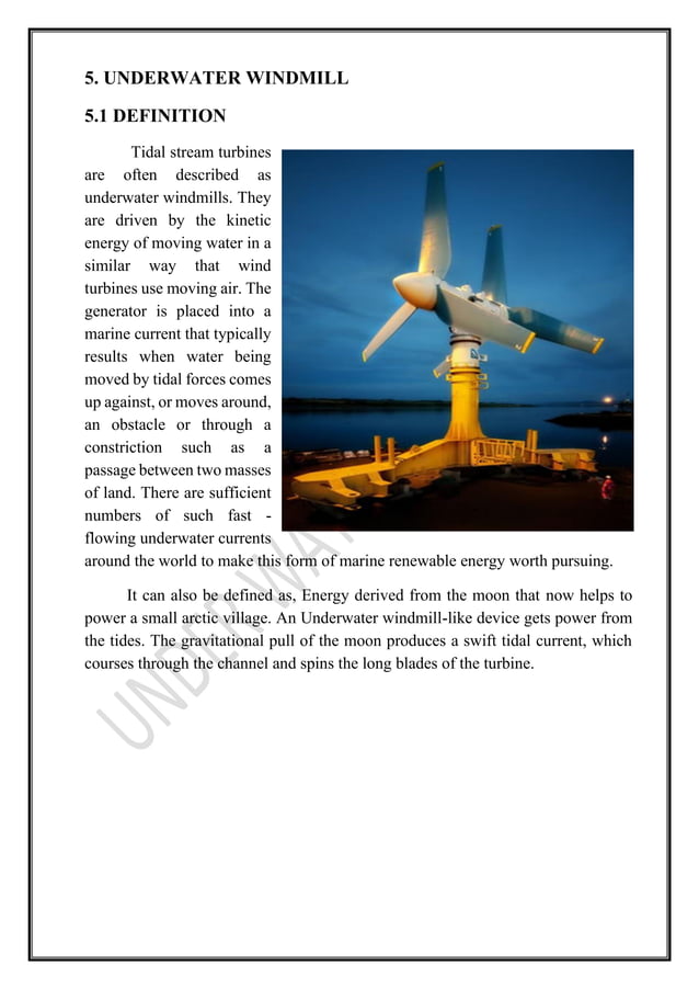 Under water windmill report | PDF