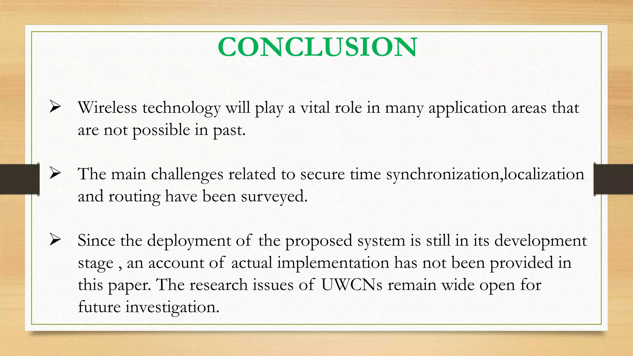 Securing Underwater Wireless Communication Networks | PPTX